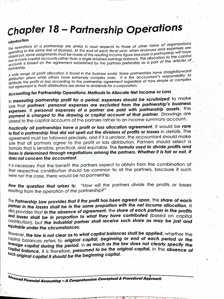 CHAPTER 18 Partnership Operations | PDF