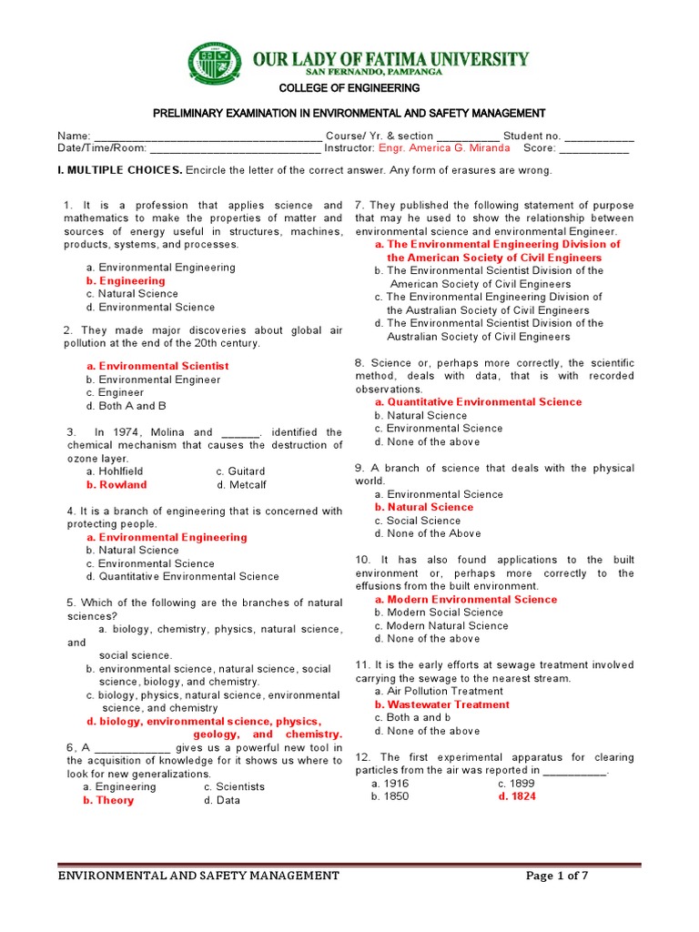 ESAF Prelims Answers Key 2 | PDF | Science | Environmental Science