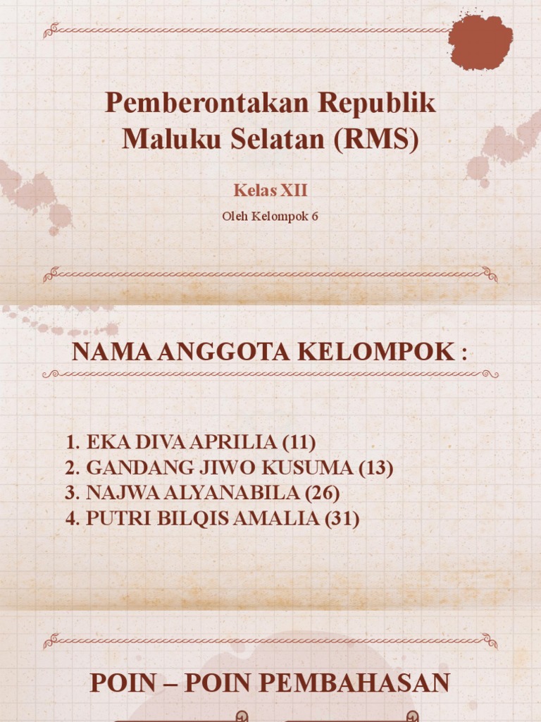 Sejarah Kelompok 6 - Pemberontakan RMS | PDF | Perjalanan