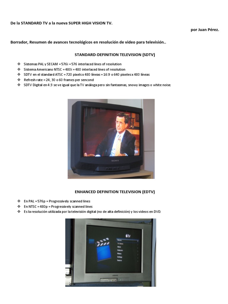 De La Standard TV A La Nueva Super High Vision TV | PDF | High ...