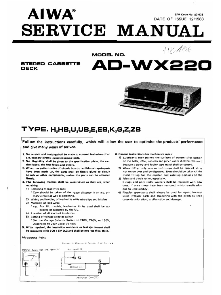 Aiwa AD WX220 Service Manual | PDF