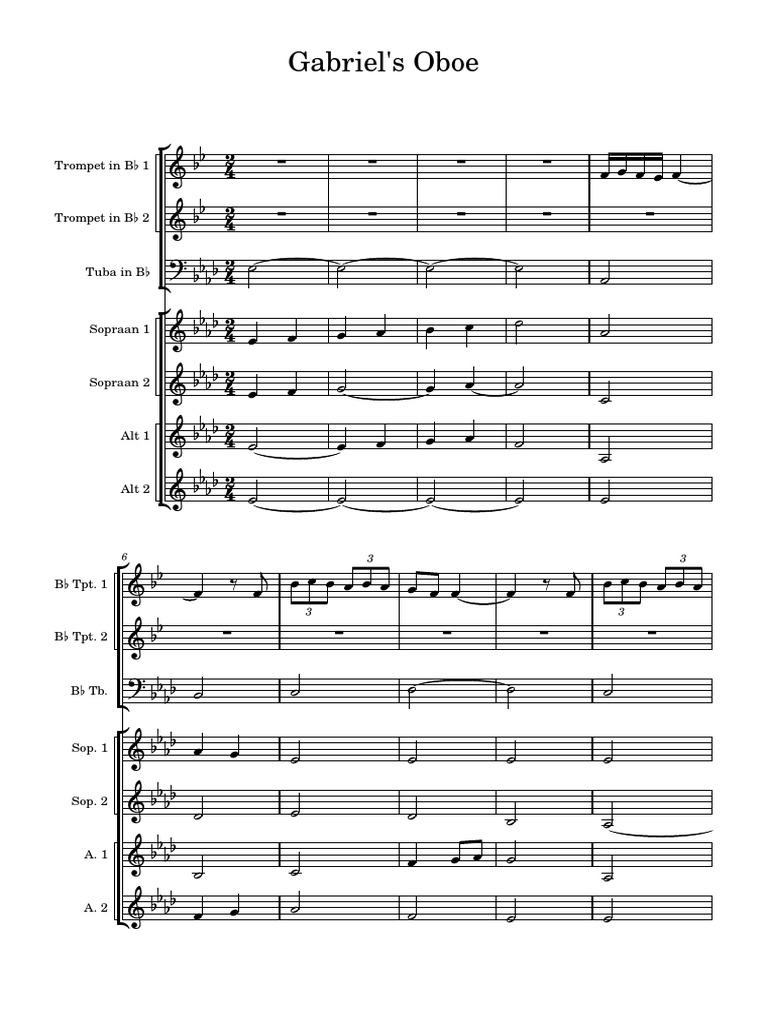 Gabriel's Oboe | PDF | Pitch (Music) | Music Theory