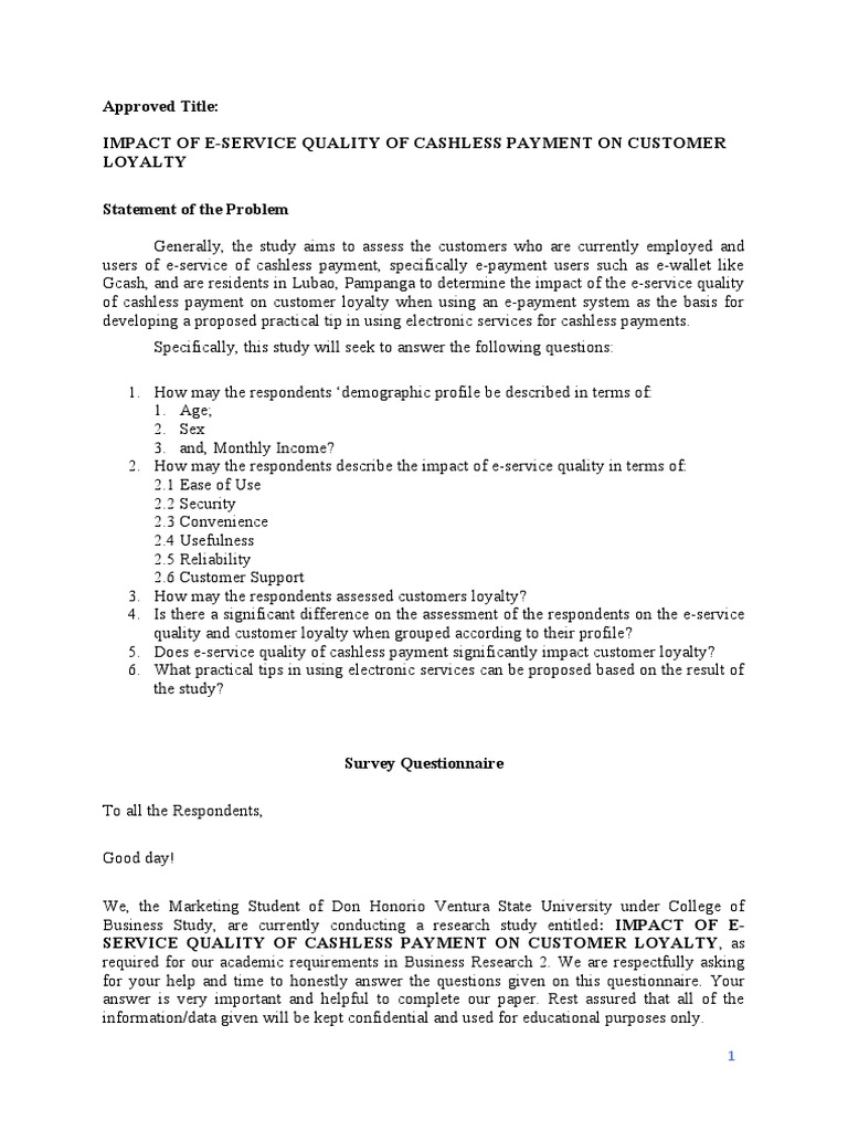 Validation of Survey Questionnaire MKGT 4m Group5 | PDF | Survey Methodology | Payments