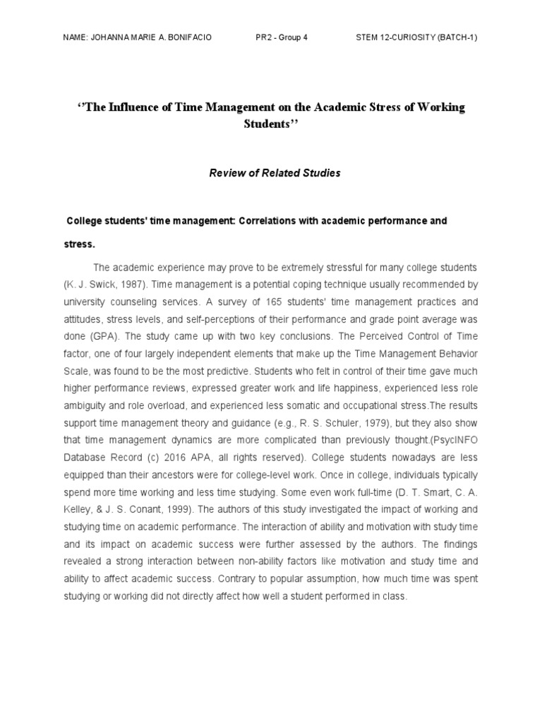 PR2-RRL Bonifacio Group4 Curiosity | PDF | Stress (Biology) | Cognitive ...