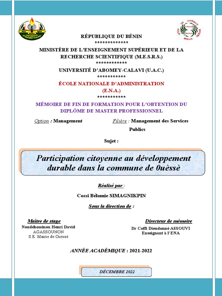 Mémoire Bélomie Correction | PDF | Communes de France | Développement durable