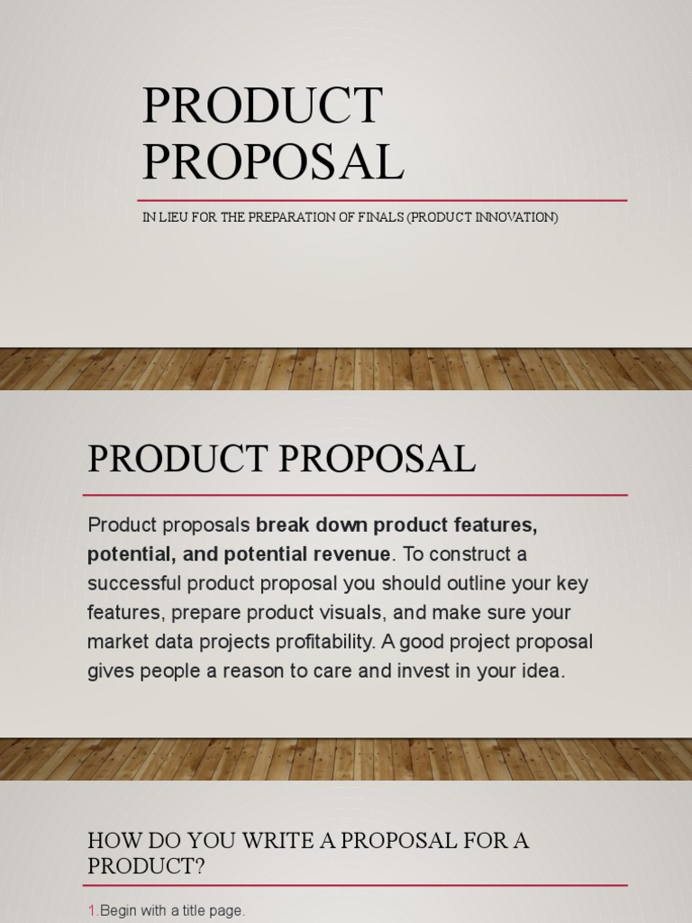 Product Proposal Lesson | PDF