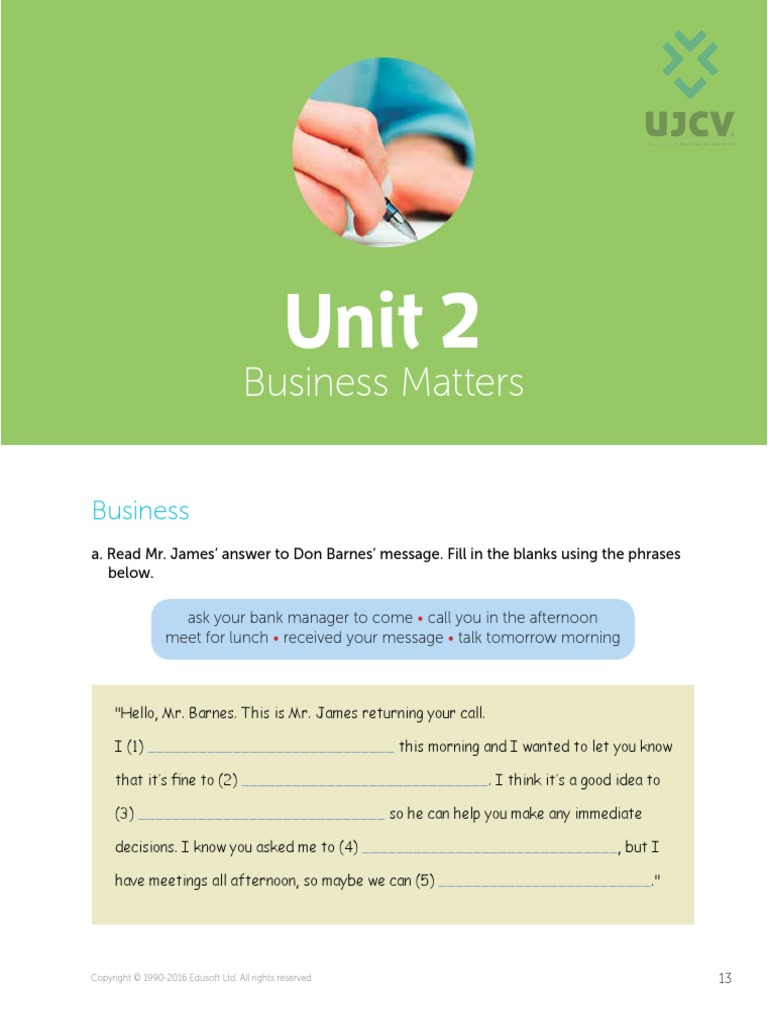 02-Basic 3 Workbook Unit 2 | PDF | Career & Growth | Language Arts ...