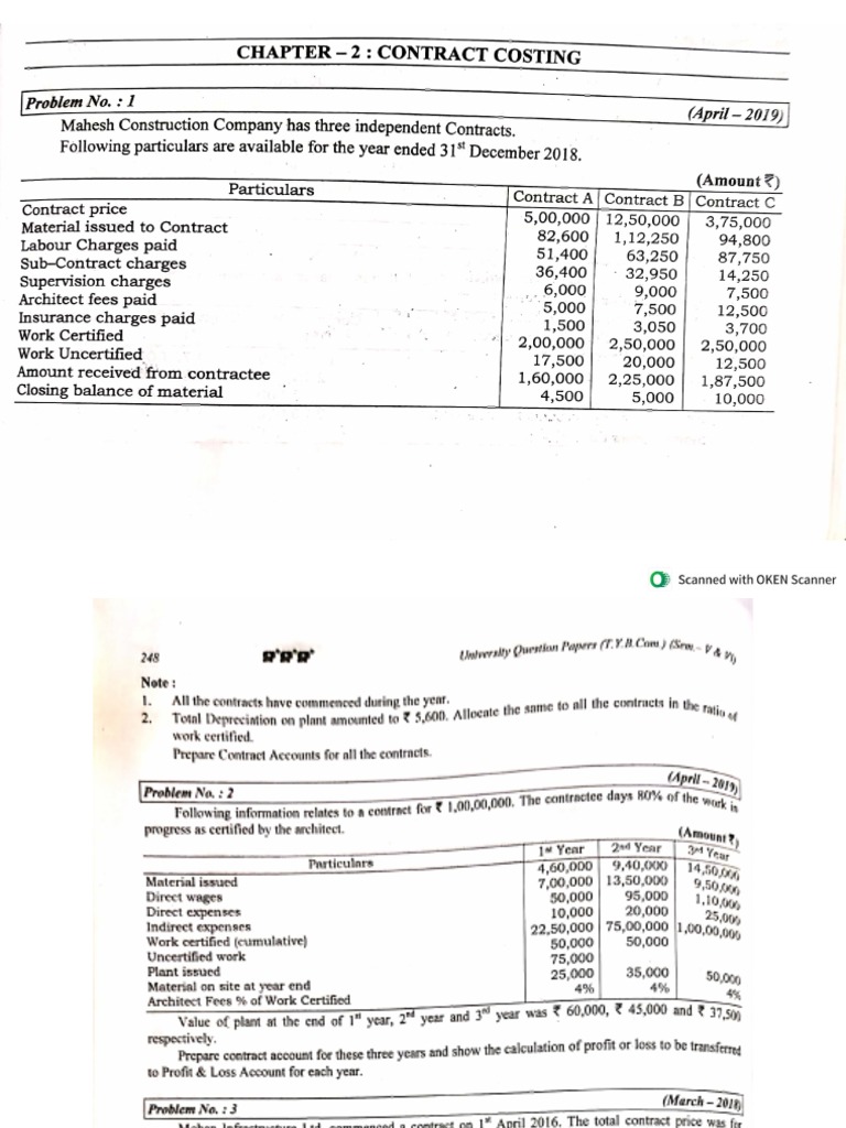 Contract Costing | PDF