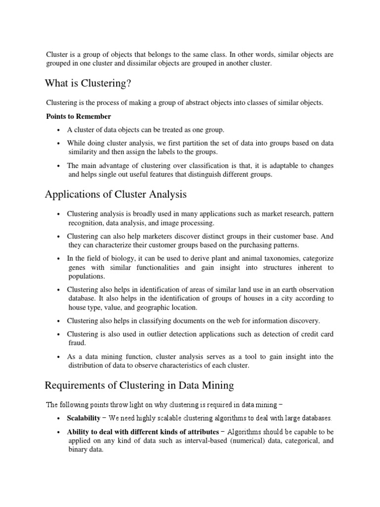 Unit 3 Dwdm 7th Sem Cse Pdf Cluster Analysis Search Engine Indexing 9451