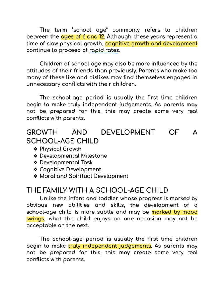 Topic 10 - The Schooler and The Family | PDF | Child Development | Puberty