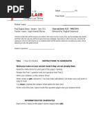 ESOL Entry 1 Writing Exam Sample | PDF