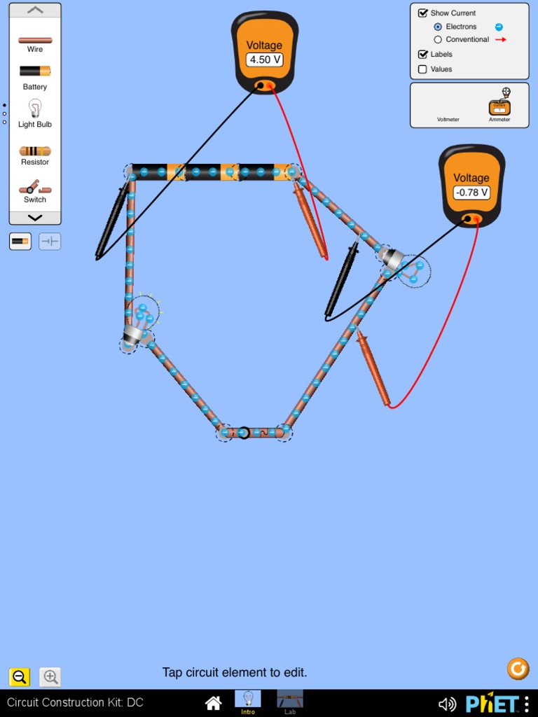 A simple circuit diagram showing the flow of current from a battery ...