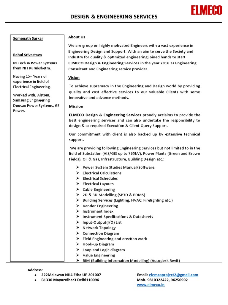 Engg. Services Profile | PDF | Building Information Modeling | Engineering