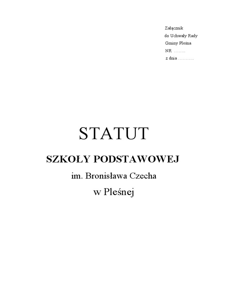 Statut SP Im B Czecha w Plesnej (2) | PDF