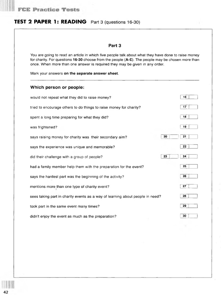 FCE Practice Tests With Keys-Strony-41-42,49-51 | PDF