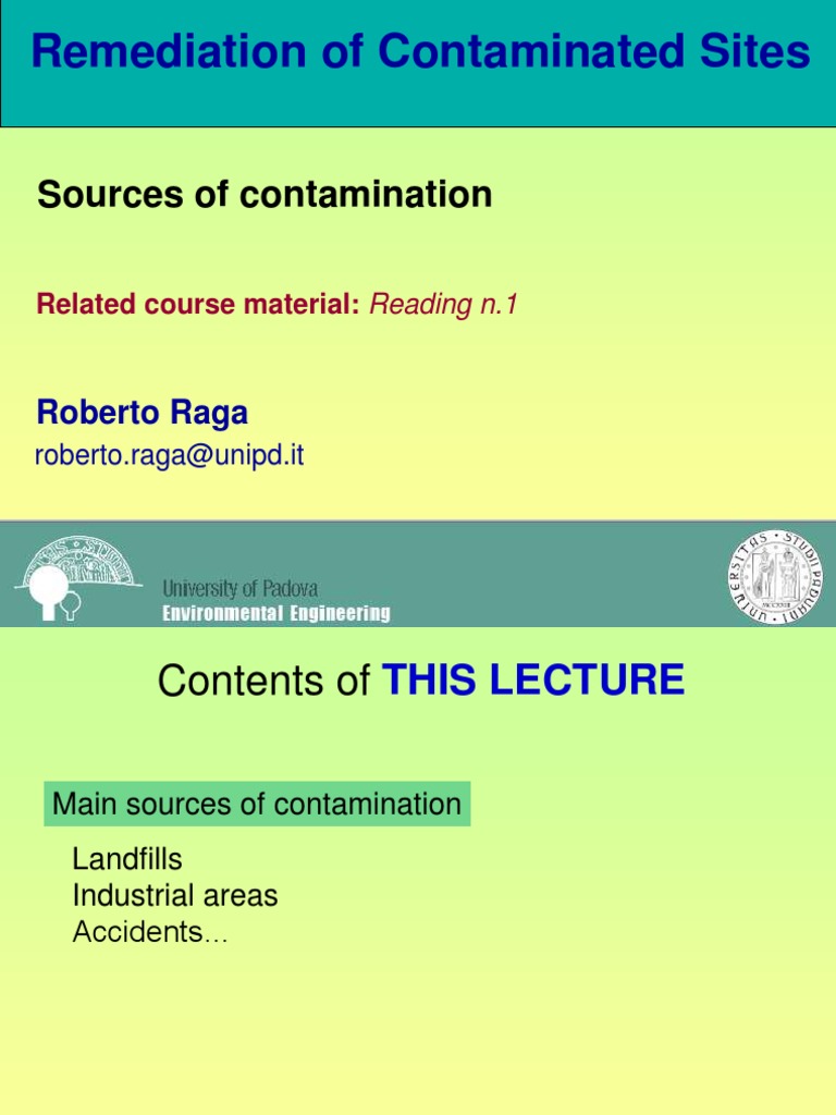 Contamination Sources and Remediation Techniques | PDF | Landfill ...