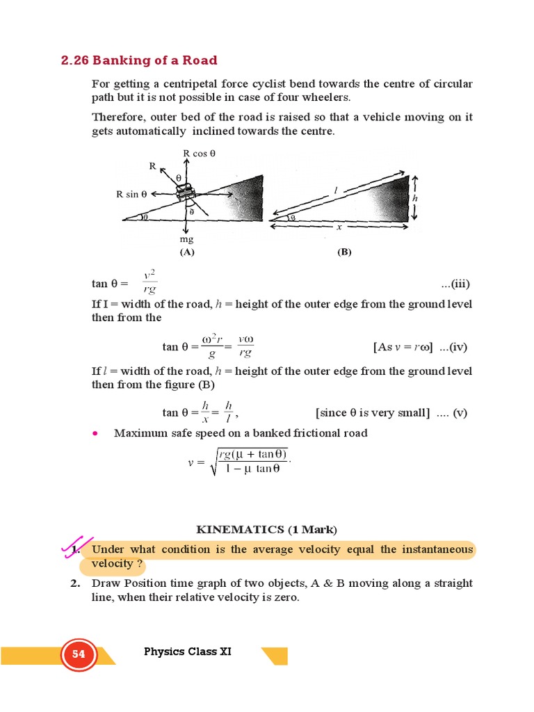 Important Questions of Motion in Straight Line and Motion in Plane ...