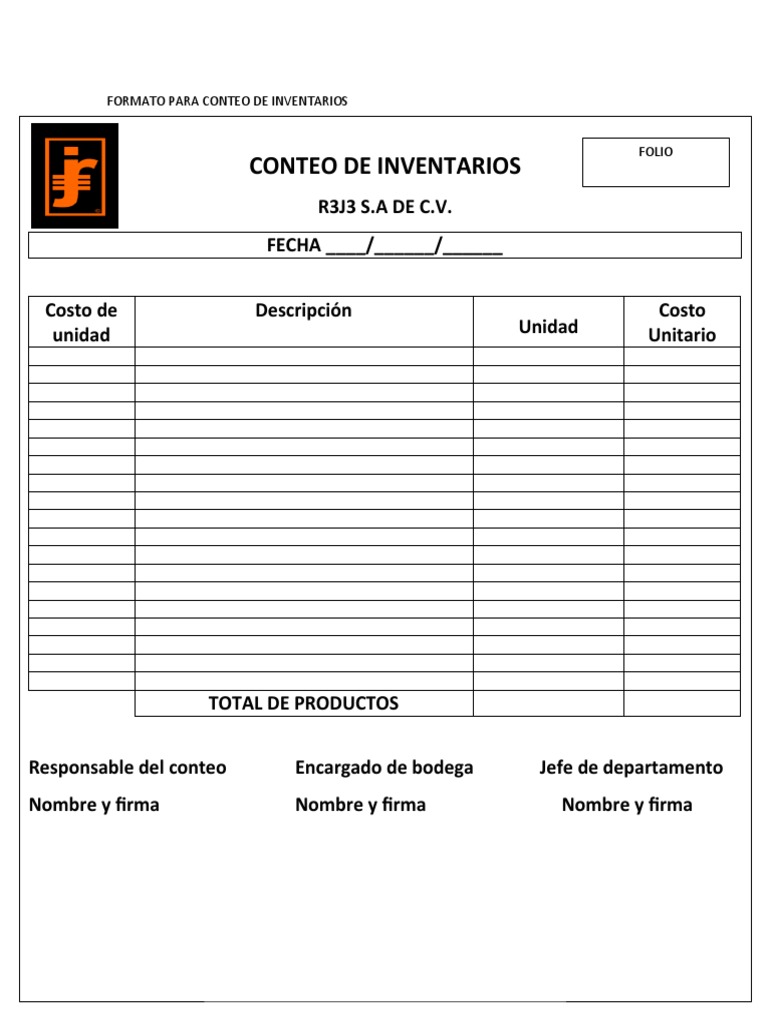 Formato para Conteo de Inventarios | PDF
