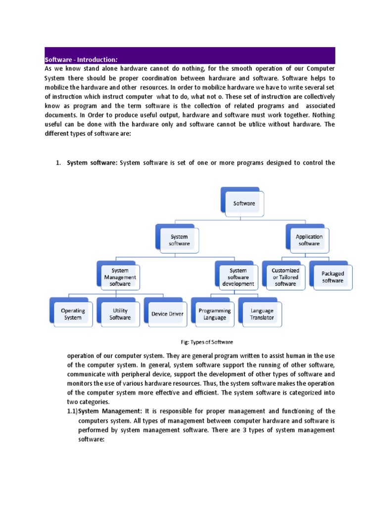 Unit 3 Computer Software and Operating Systems Class 11 | PDF