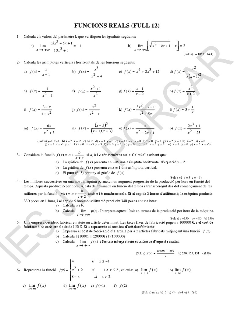 Funcions (Full 12) | PDF