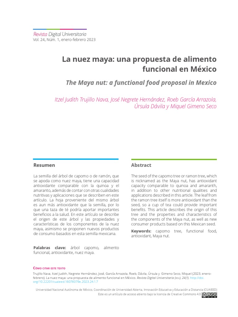The Maya Nut - A Functional Food Proposal in Mexico | PDF | Alimentos | México