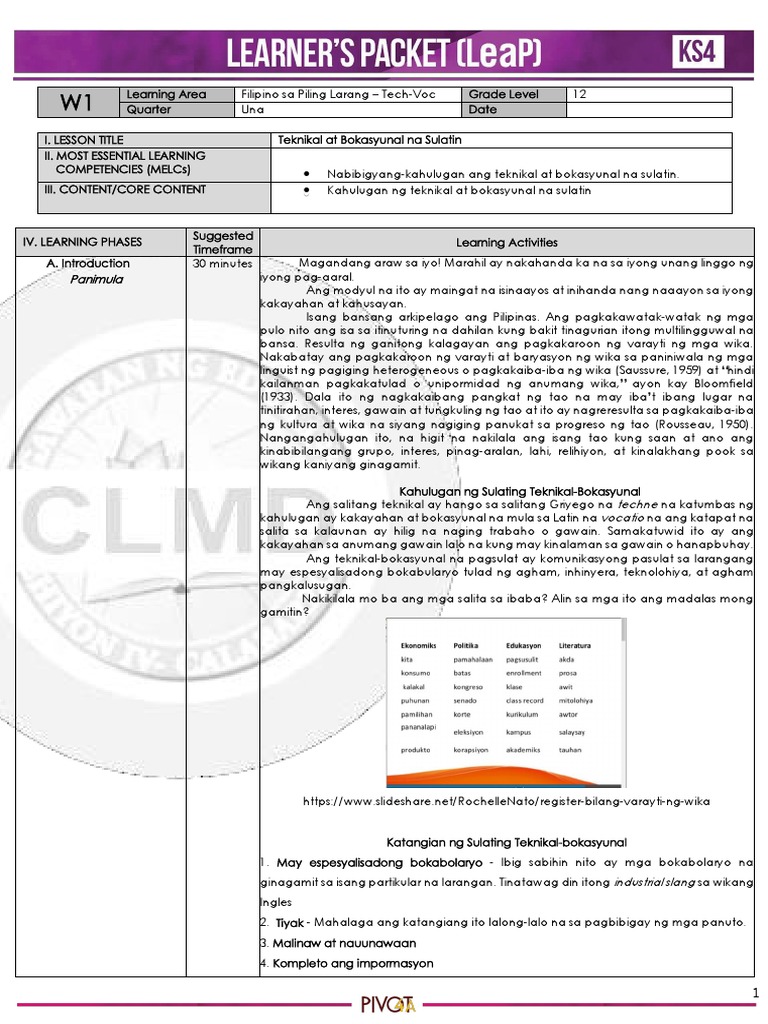 FPL W1 Lesson 1-2 | PDF