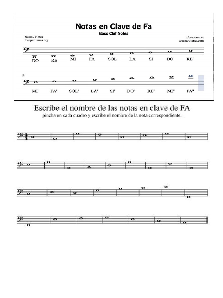 Aprendemos Clave de Fa | PDF