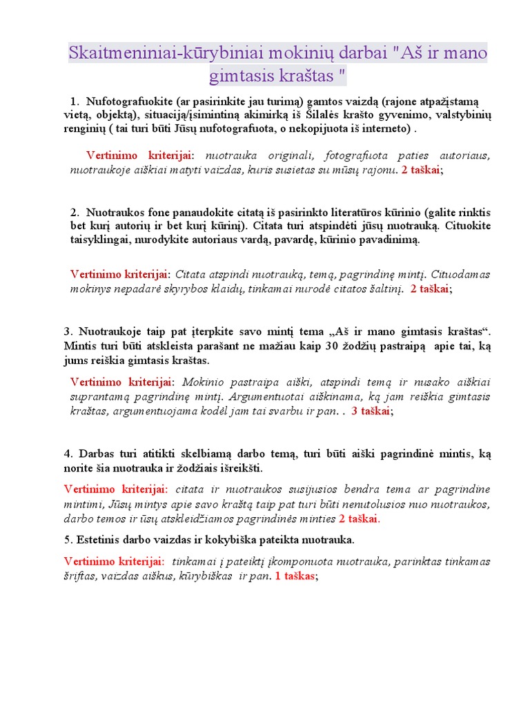 Uzduotis Skirta Kovo 11 Pamineti Patikslintas | PDF