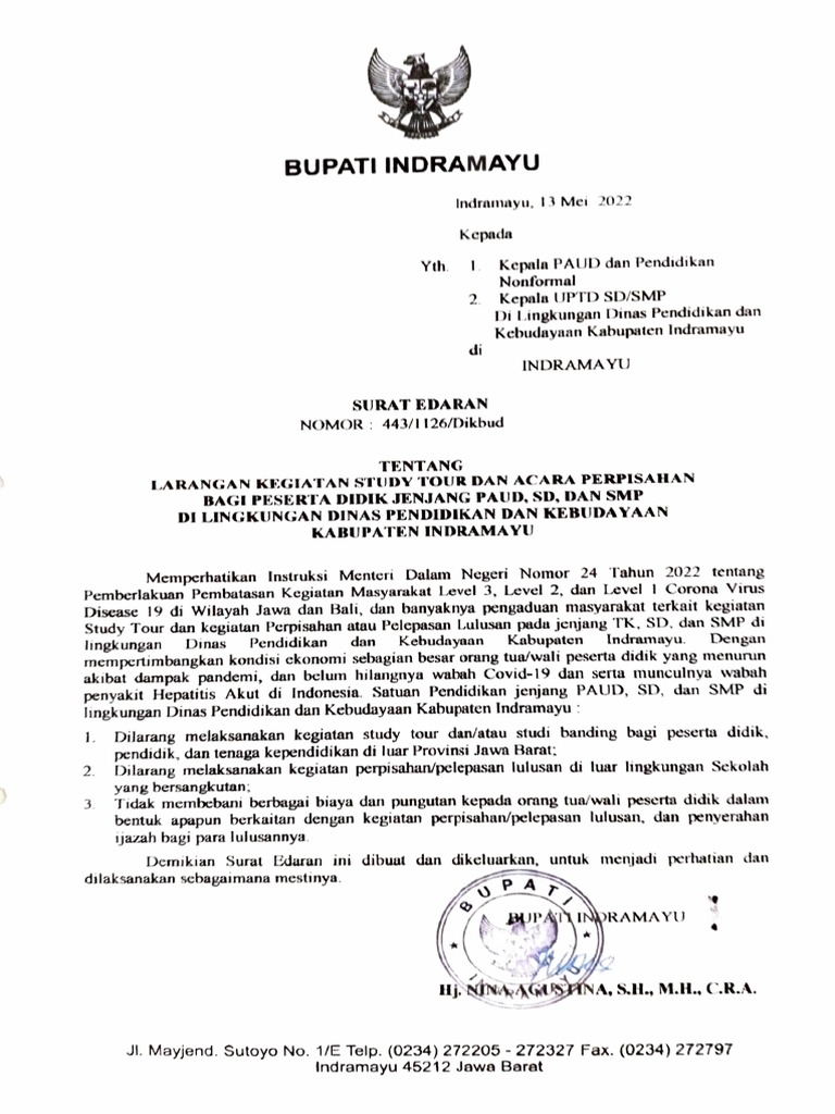 Edaran Bupati Study Tour | PDF | Kesehatan Holistik