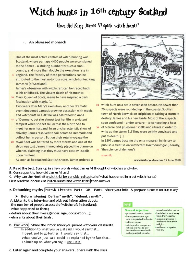 King James VI and Scottish Witch-Hunts | PDF | History