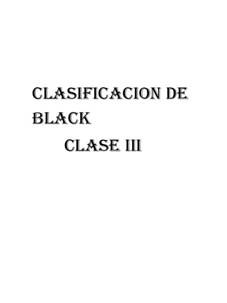 Clasificacion de Black Clase II | PDF