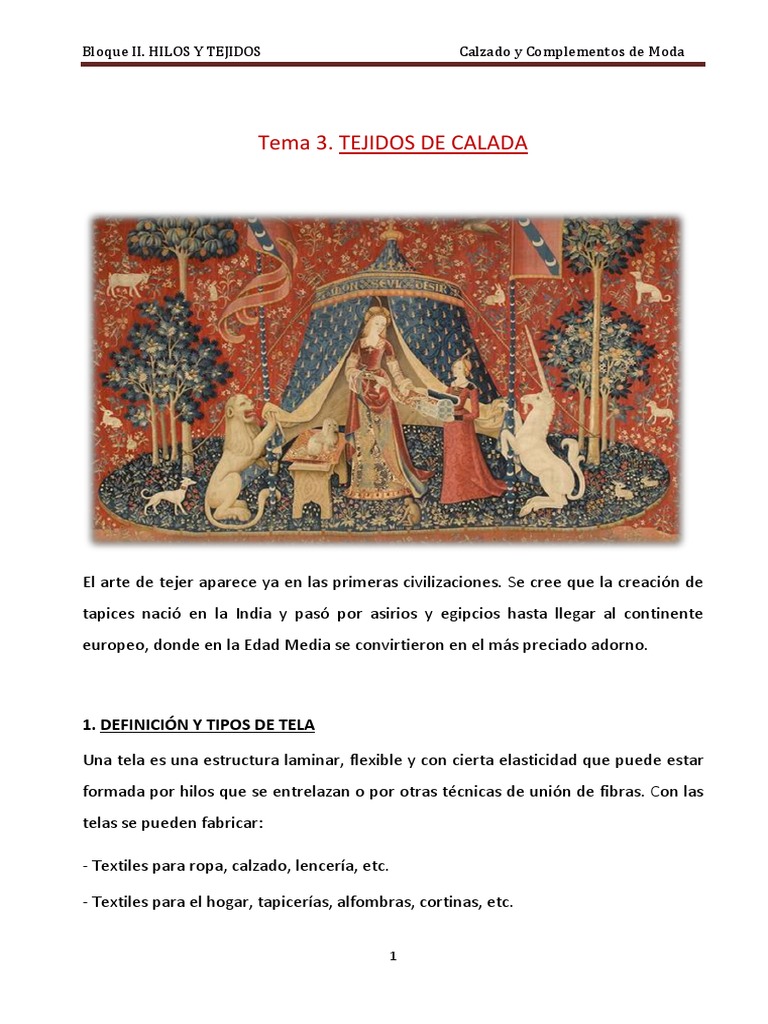 Tema 3. Tejidos de Calada | PDF | Textiles | Telar