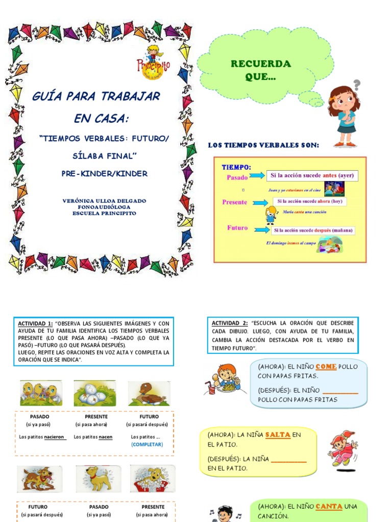 Guía Tiempos Verbales y Sílabas | PDF