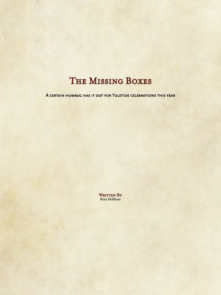 The Missing Boxes Final Cut | PDF | D20 System