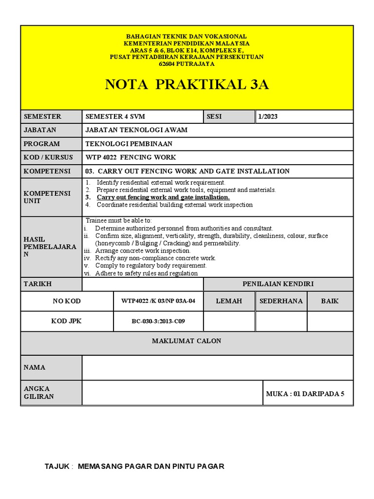 Nota Praktikal K3a | PDF Nota Praktikal K3a | PDF