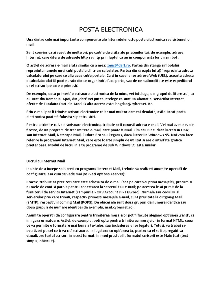 Posta Electronica: Zeus@dart | PDF