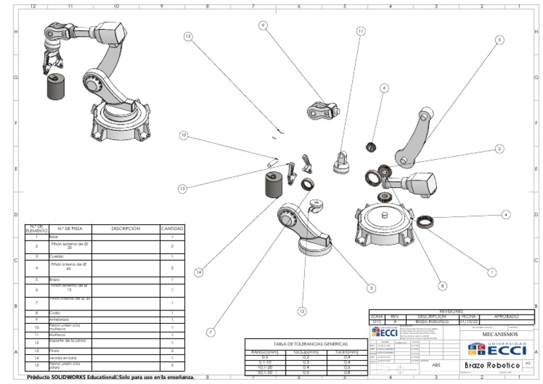 Planos de BRAZO ROBOTICO | PDF
