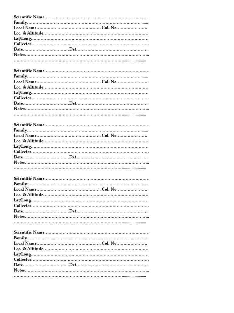 Herbarium Label | PDF