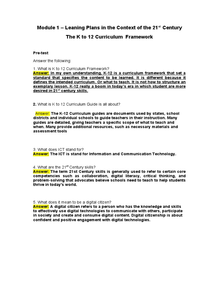 Em 23 Answers | PDF | Educational Technology | Curriculum