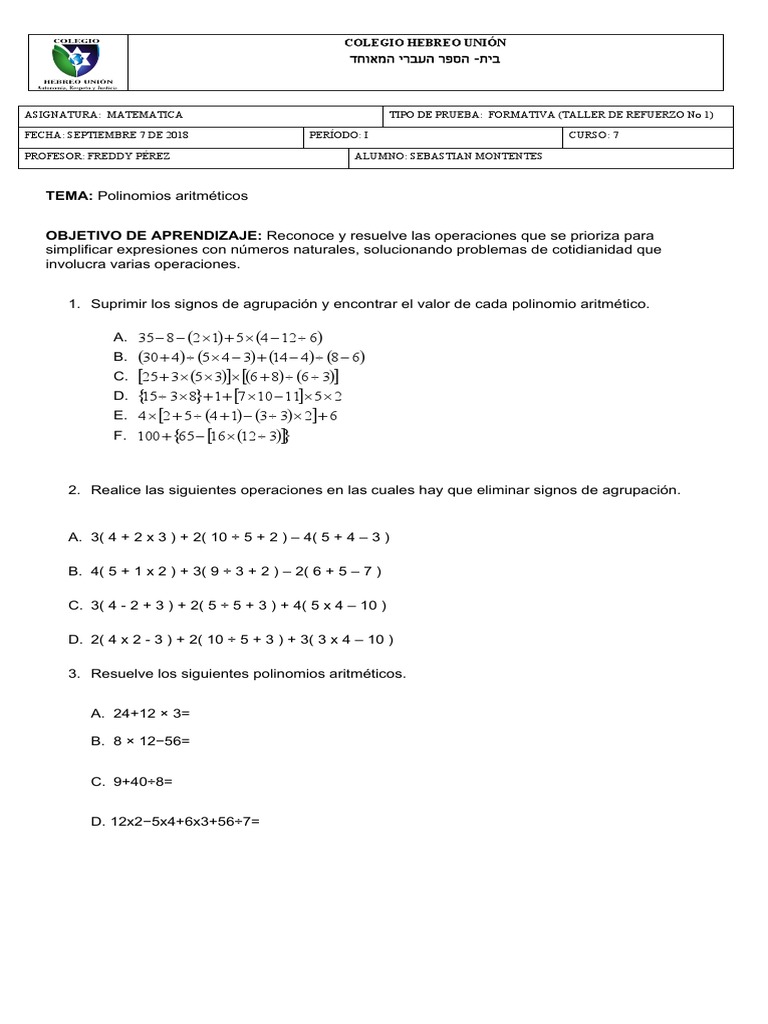 Taller Refuerzo 1 | PDF