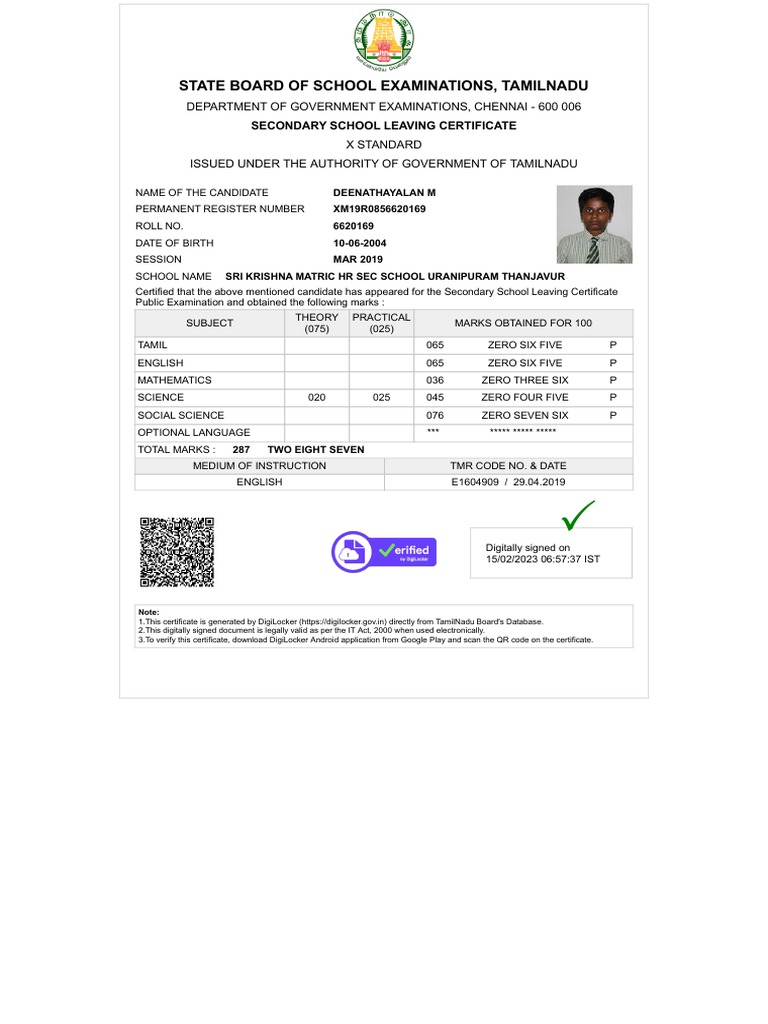 Digilocker ClassXMarksheet1676424693078 | PDF