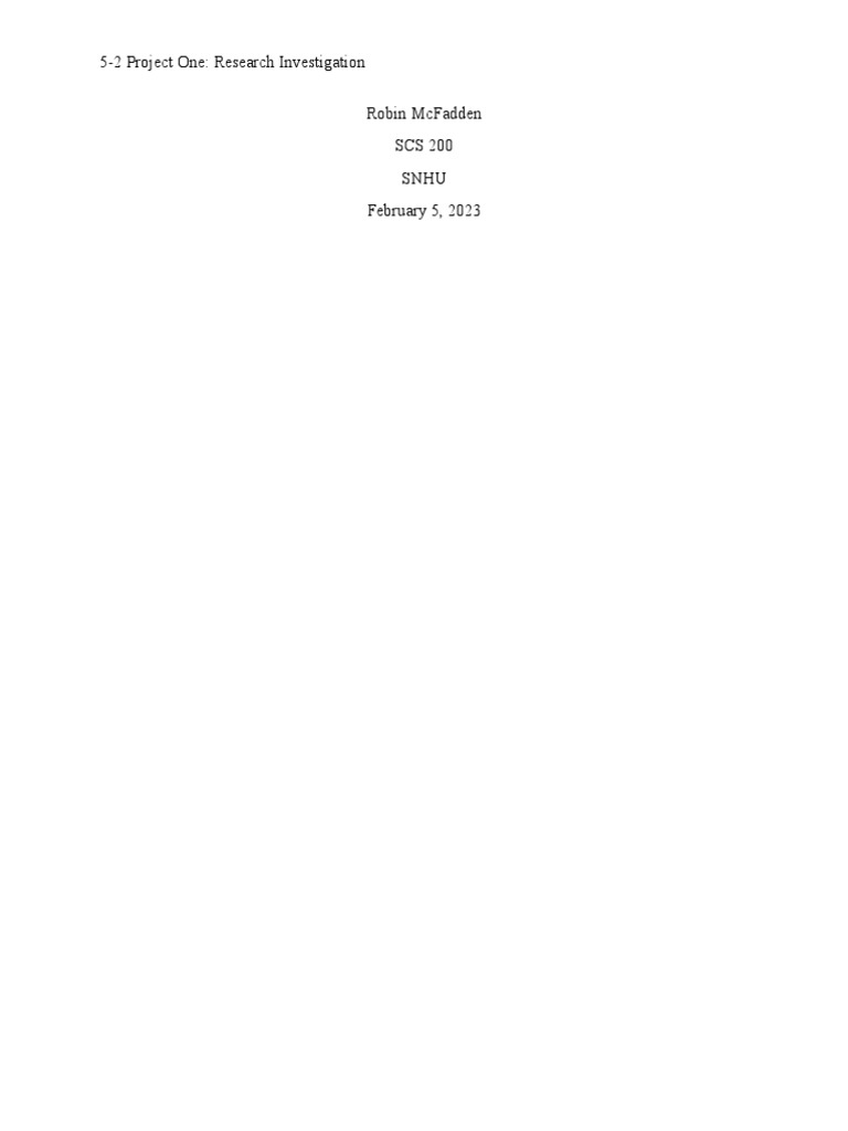 SCS 200 5-2 Project One | PDF | Substance Abuse | Substance Use Disorder