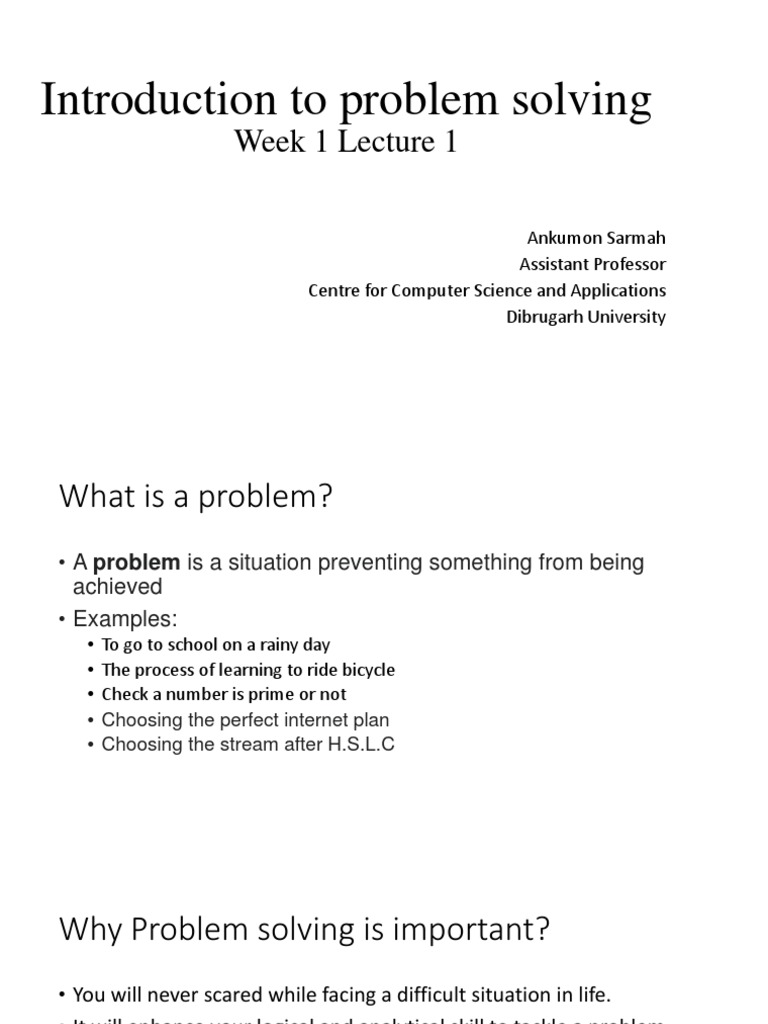 Introduction to Problem Solving Techniques | PDF | Computers