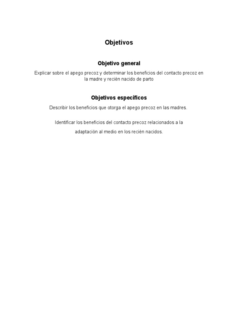 Apego Precoz | PDF | Teoría de apego | Parto