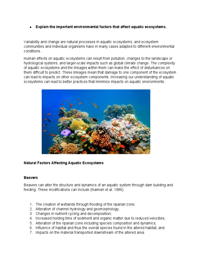 Aquatic Ecosystems Overview | PDF