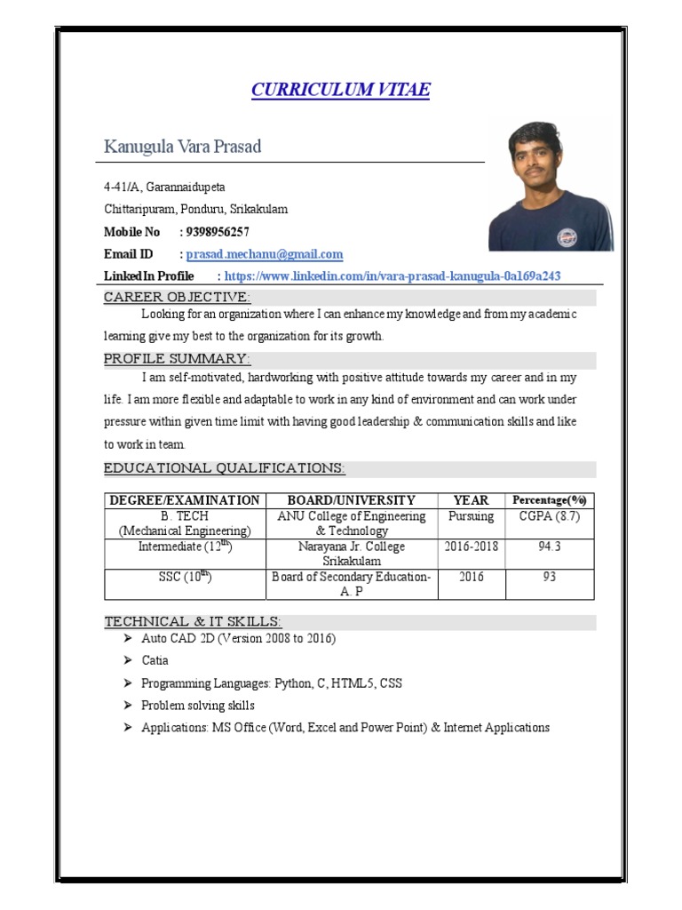 Vara PDF CV Resume | Download Free PDF | Engineering | Learning
