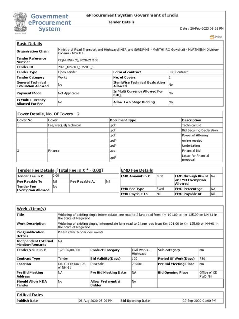 NH-61 Nagaland KM 101 | PDF