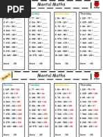 Grade 4 Mental Maths Multiplication Worksheet 1 | PDF
