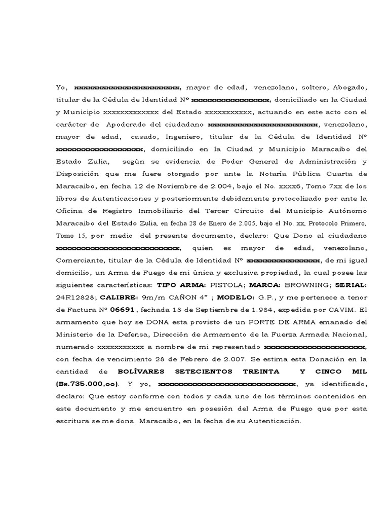 Donacion de Arma. | PDF