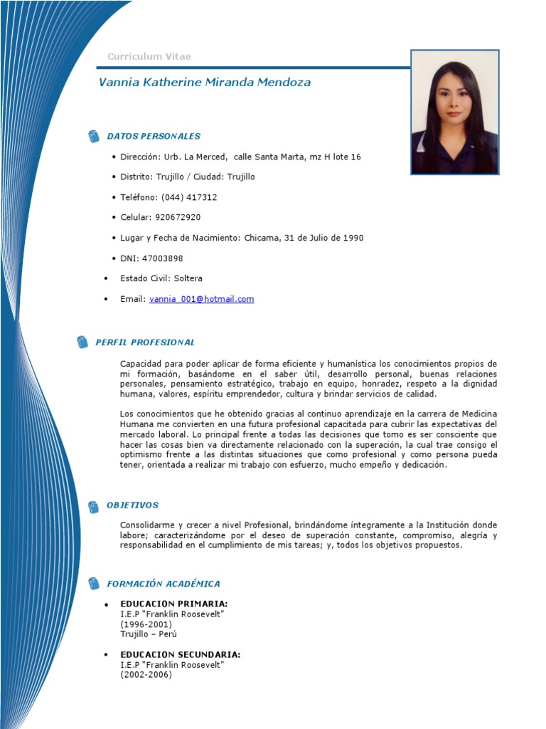 Ok CV Vanni | PDF | Perú | Cuidado de la salud